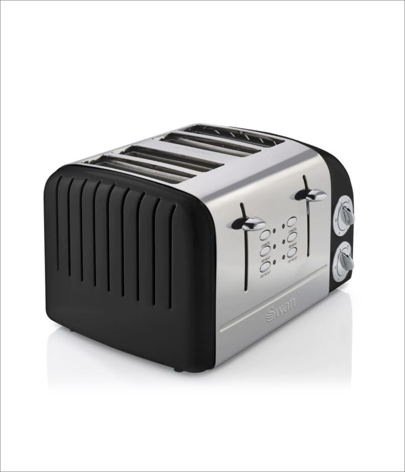 Swan 4 Slice Retro Toaster – Black – curanova | Shop Online | Home ...